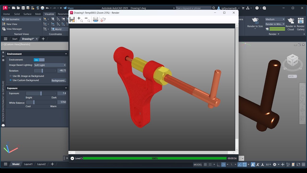 Tutorial AutoCAD 2025 Membuat Alat Potong Rantai | 4K 60fps - YouTube