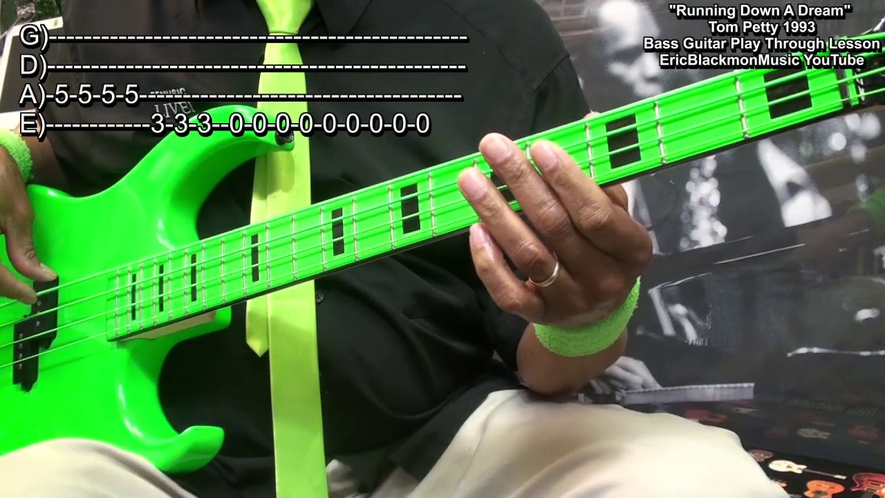 RUNNING DOWN A DREAM Tom Petty - Bass Guitar Play Along Lesson - EASY ...