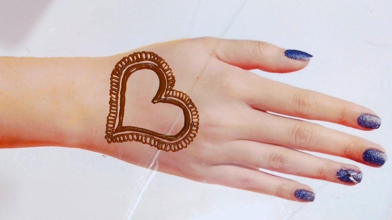 Easy Love Heart Mehndi Design for Hands | Simple Mehndi Design for ...