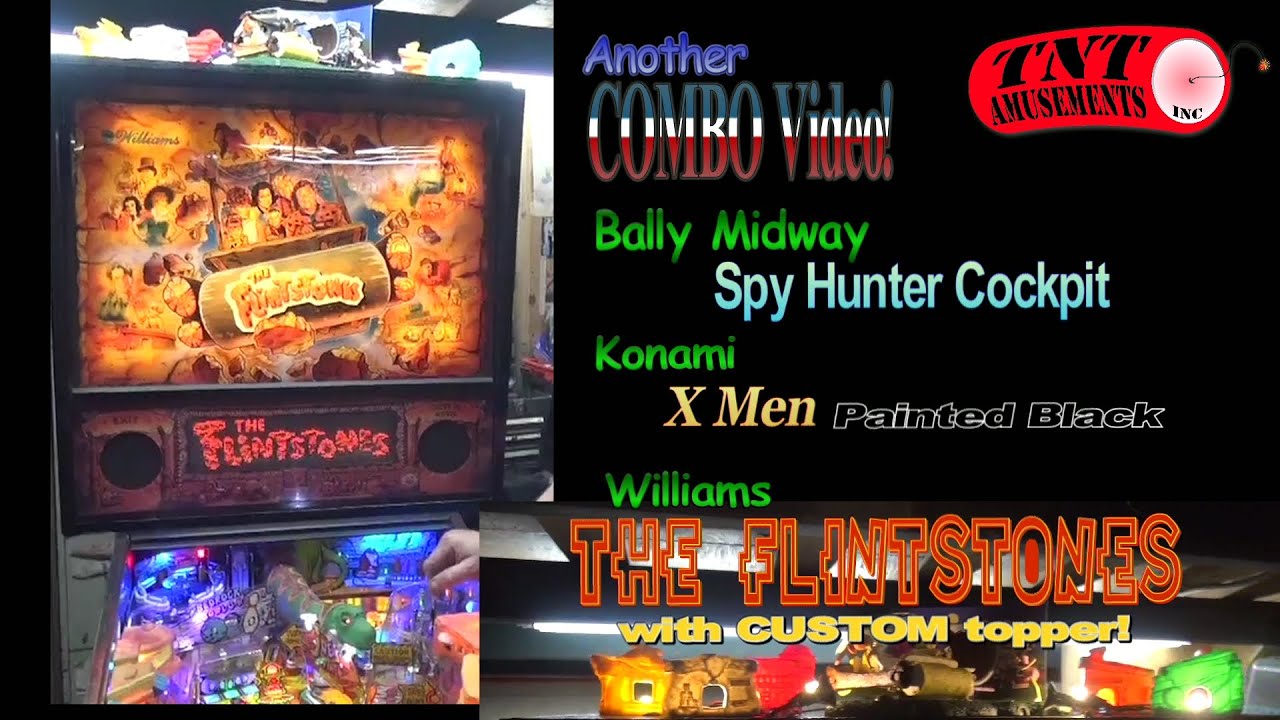 #948 WIlliams FLINTSTONES Pinball Machine with Custom TOPPER! & SPY ...