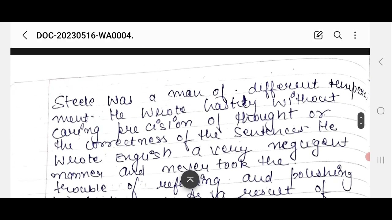 Prose style of Richard Steele, handwritten notes of ma English - YouTube