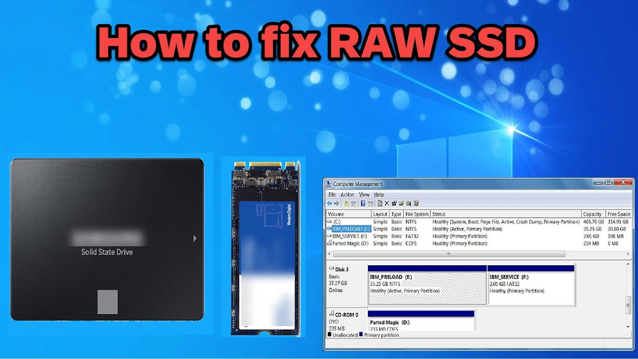 How to fix RAW SSD (solid State drive) - YouTube