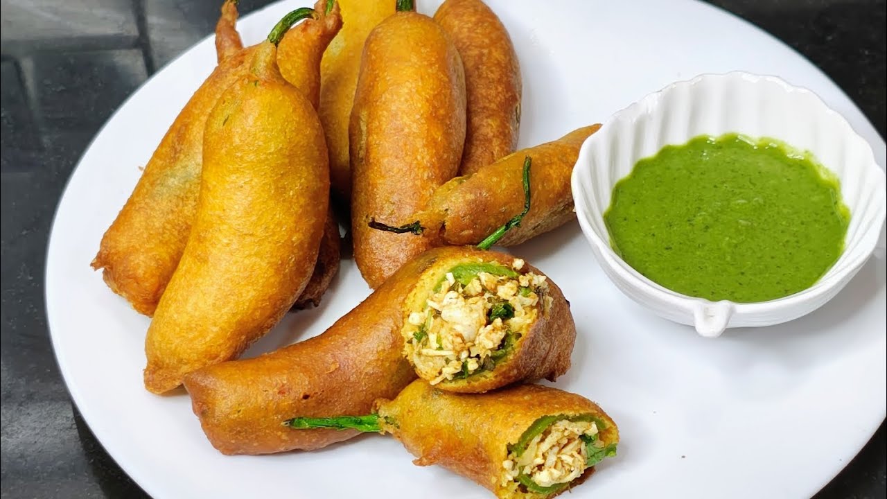 Paneer Stuffed Chilli Pakoda | पनीर भरी मिर्च पकोड़ा | ପନୀର ଭରା ଲଙ୍କା ...