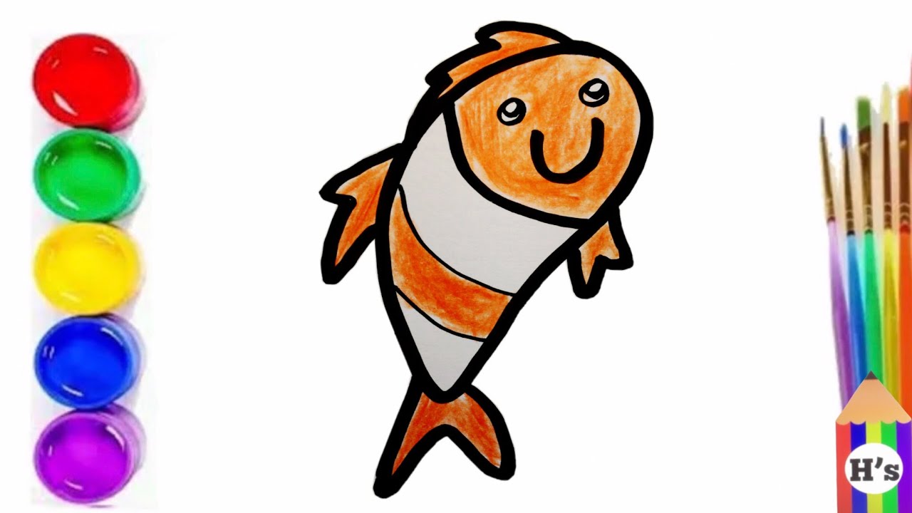 How To Draw and Color a Cute Nemo | Clown Fish | Cara Menggambar dan ...