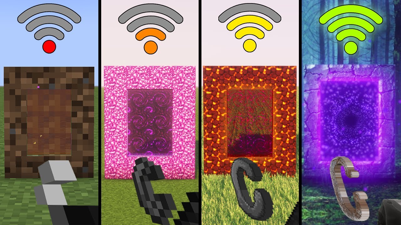 nether portals with different Wi-Fi in Minecraft - YouTube