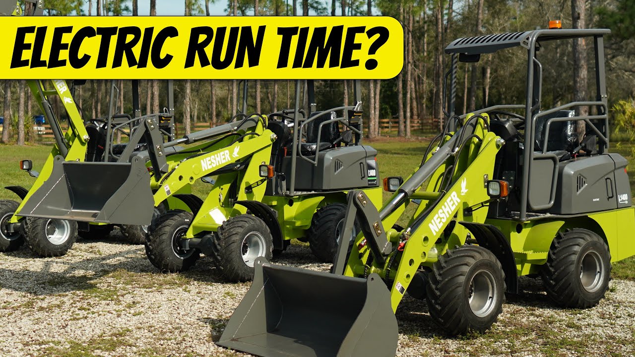 NESHER L1400 Electric Wheel Loader Run Time Test - YouTube