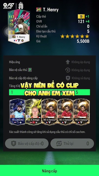 Nâng cấp THIERY HENRY +9 mùa thẻ BTB - Nếu lên được thì tôi sẽ đập +10 cho anh em xem - YouTube