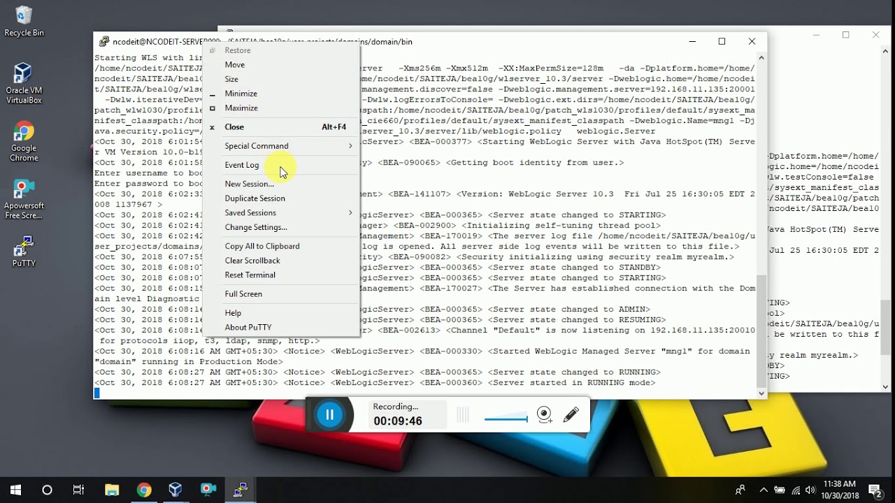 START AND STOP WEBLOGIC SERVERS - YouTube