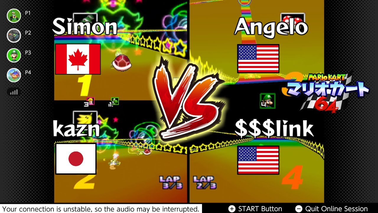 Switch Online 4PVS Simon/Angelo/kazn/$$$link【マリオカート64】 - YouTube