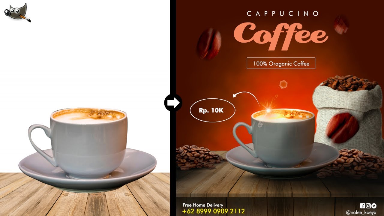 Gimp Tutorial | cara membuat poster kopi di GIMP - YouTube