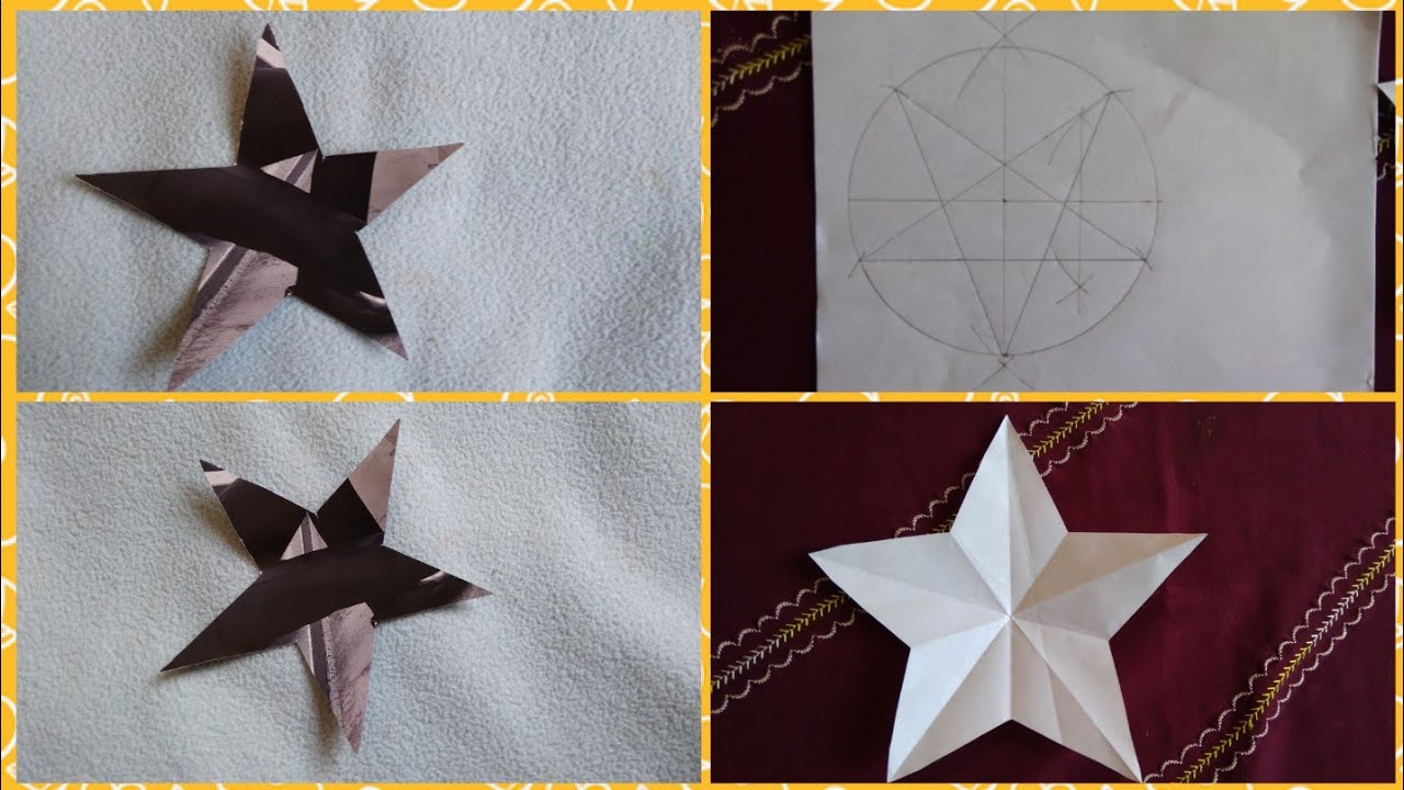 How to draw a perfect star in two easy methods//how to cut a perfect ...