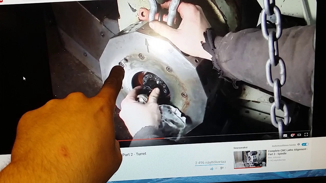 Dainichi BX45 lathe turret alignment - YouTube