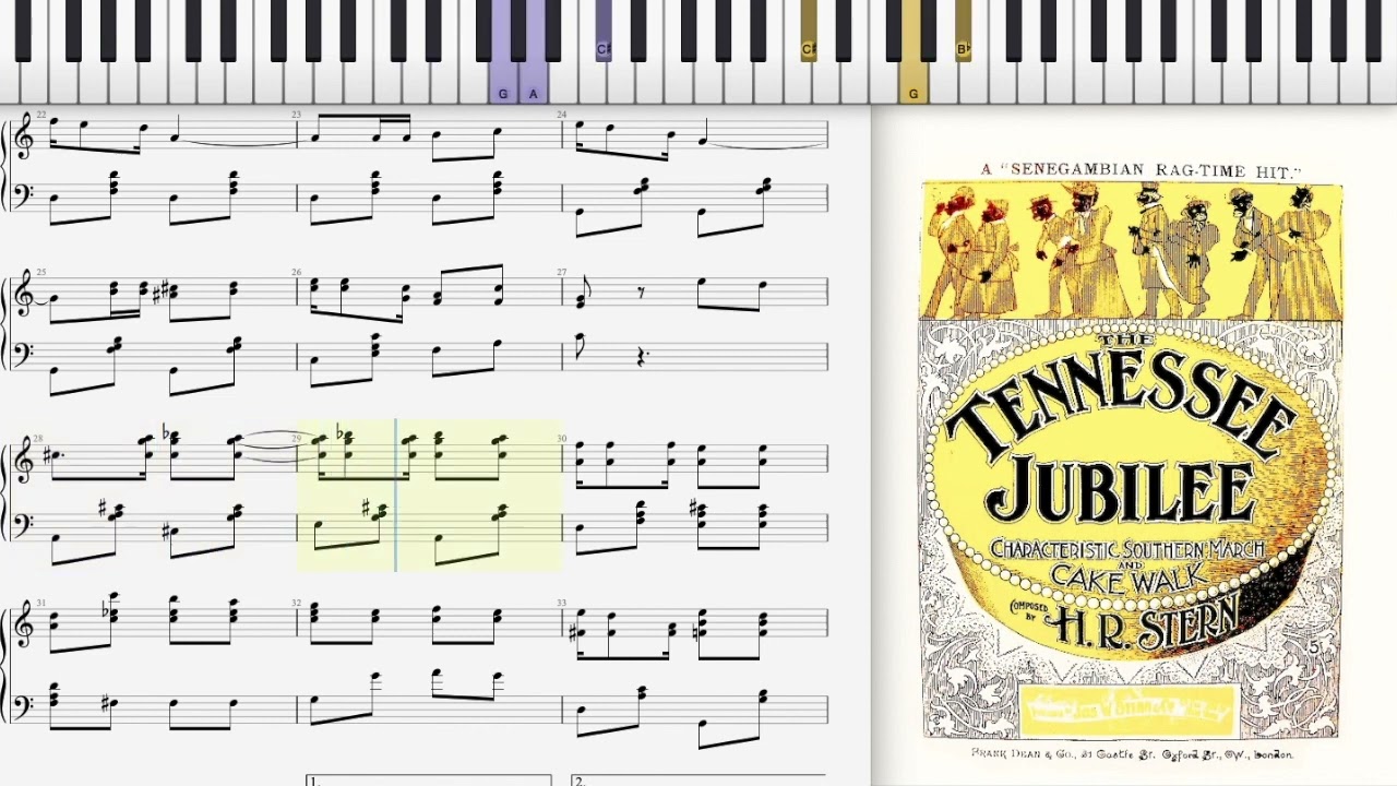 The Tennessee Jubilee by Henry Stern (1898, Cake Walk piano) - YouTube