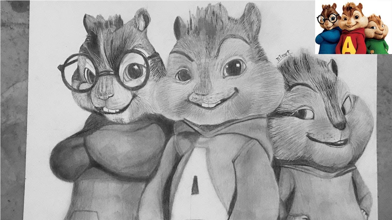 Drawing Art Alvin And The Chipmunks |PENCIL DRAWING | CHARCOAL DRAWING ...