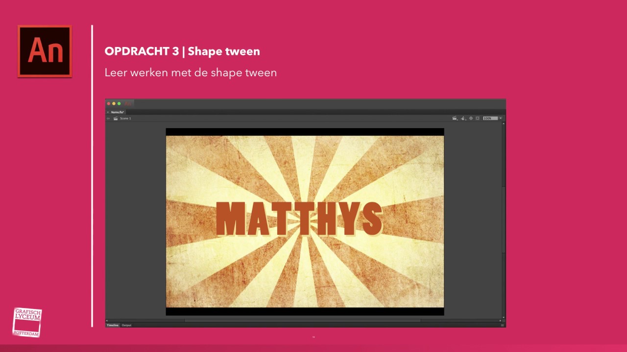 GLR | hoe maak je gebruik van shape tween's in Animate CC - YouTube