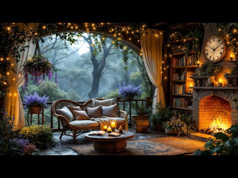 🔥Warm Fire, Rain Sounds : Peaceful Ambience for Rest and Relaxing - YouTube