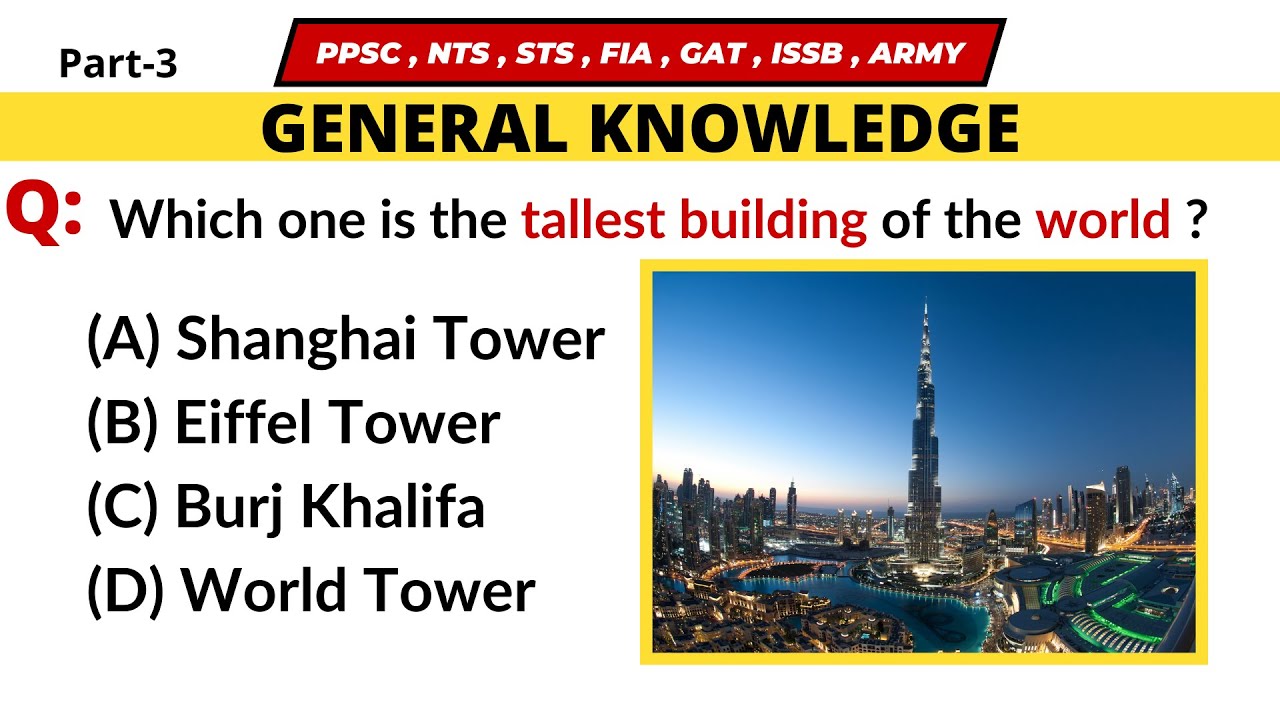 General Knowledge questions and answers in english 2022 | CSS, FIA ...