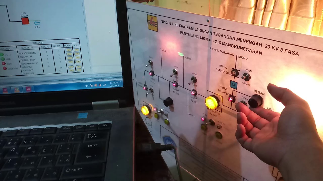 SIMULASI TRANSMISI LISTRIK - PMT - RECLOSER -SSO ,VIJEO CITECT SCADA ...