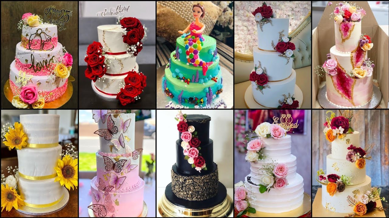 💞3 Tier Cake Design 2023/Cake Decoration/3 Layer Cake Design/Three Tier ...