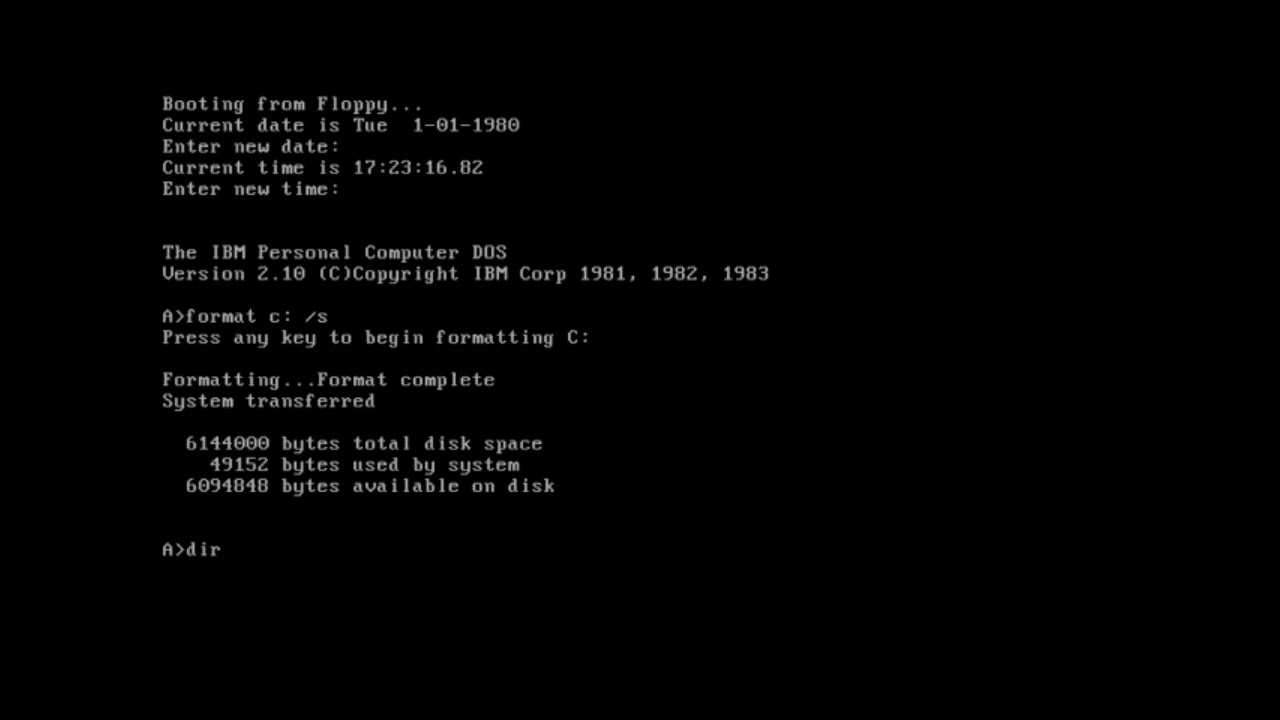 Installing DOS 2 1 - YouTube
