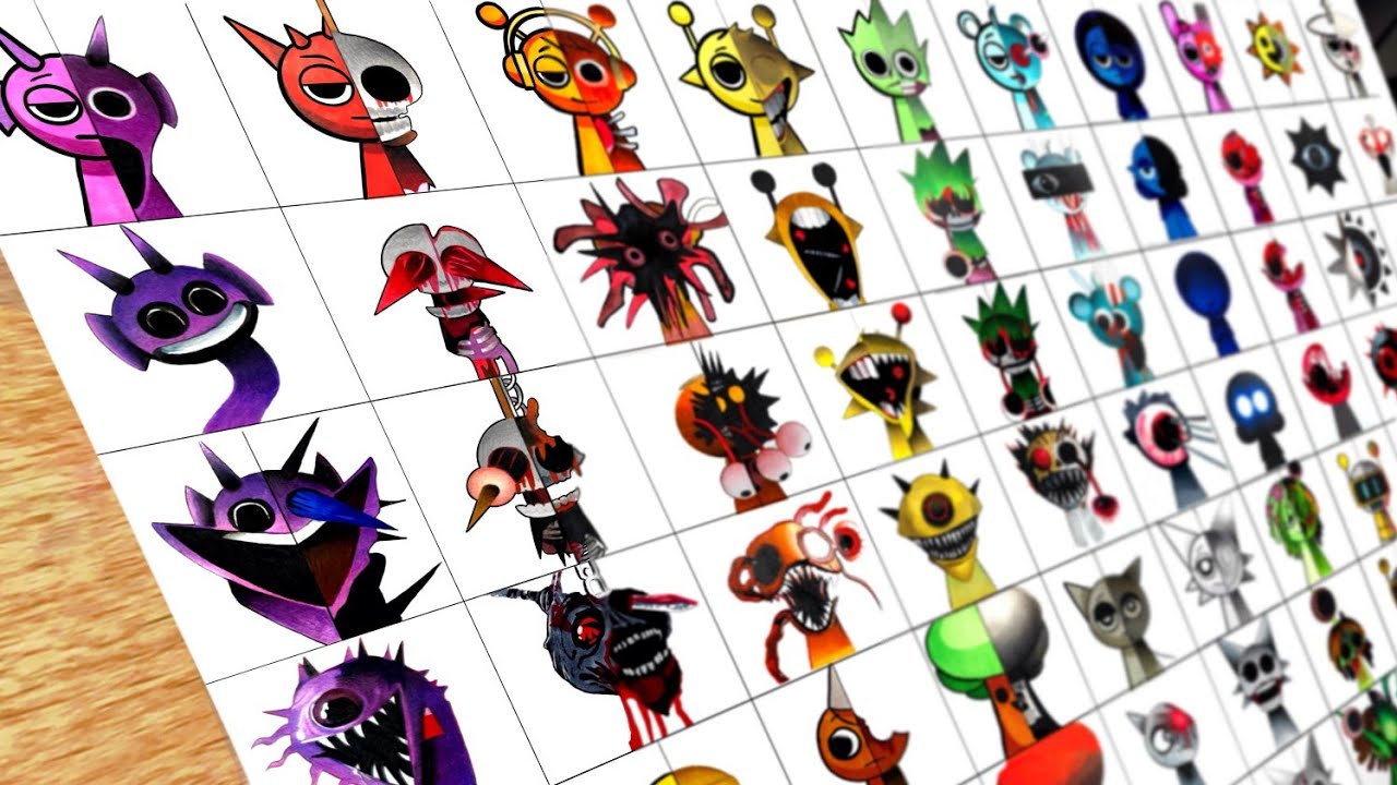 Drawing All Sprunki Incredibox Phase 1 VS Phase 2 VS Phase 3 VS Phase 4 ...