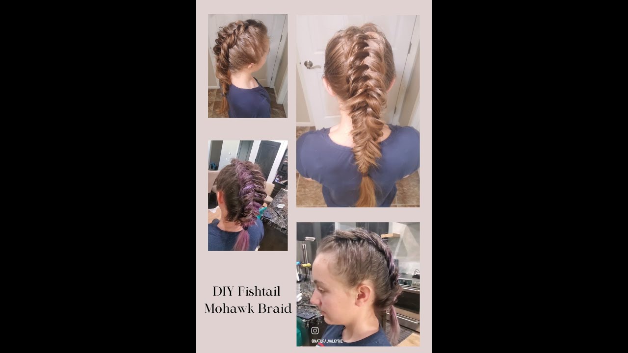 DIY Hairstyle Tutorial - Fishtail Braid Mohawk - Easy Beginner Braid ...