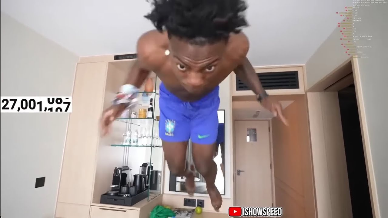 ISHOWSPEED jump on camera ford 27M subscribers 😂 - YouTube