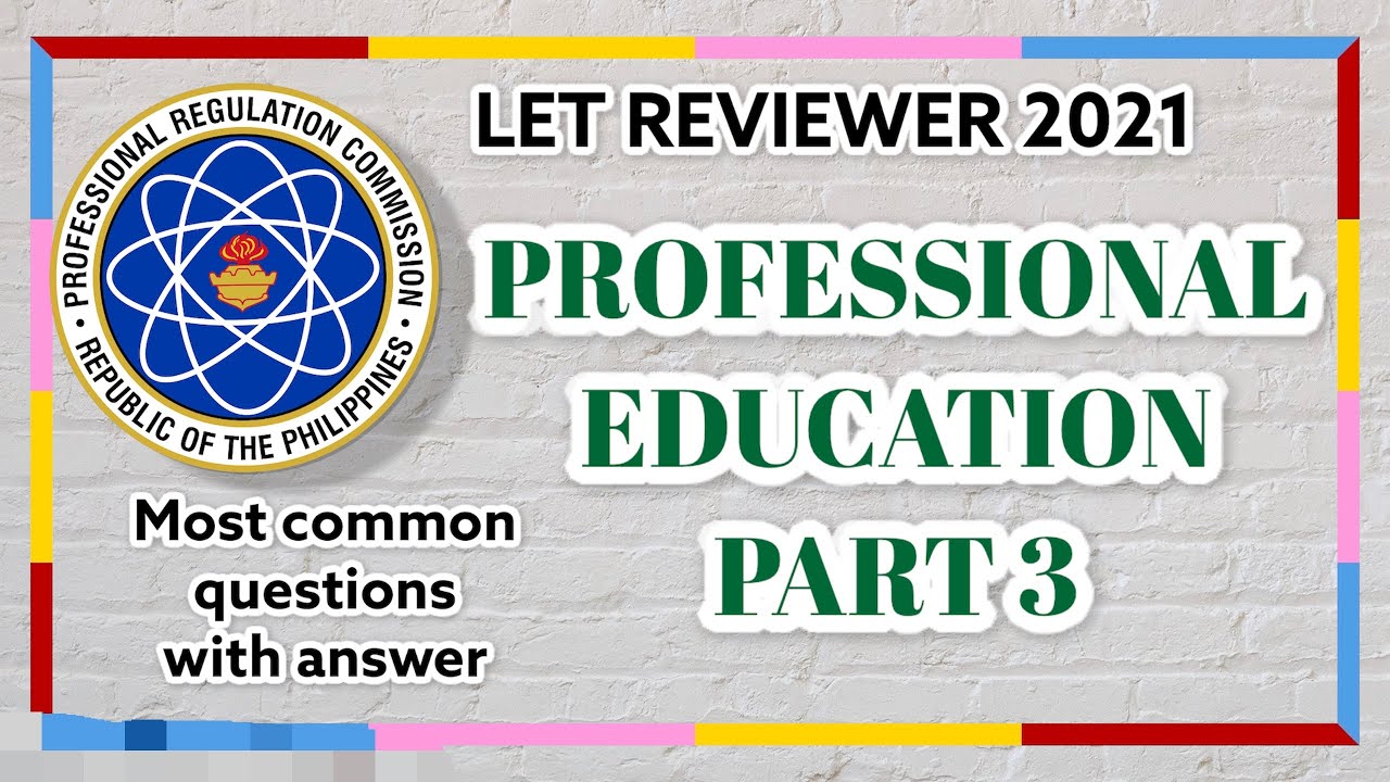 PROFESSIONAL EDUCATION | PART 3 - YouTube