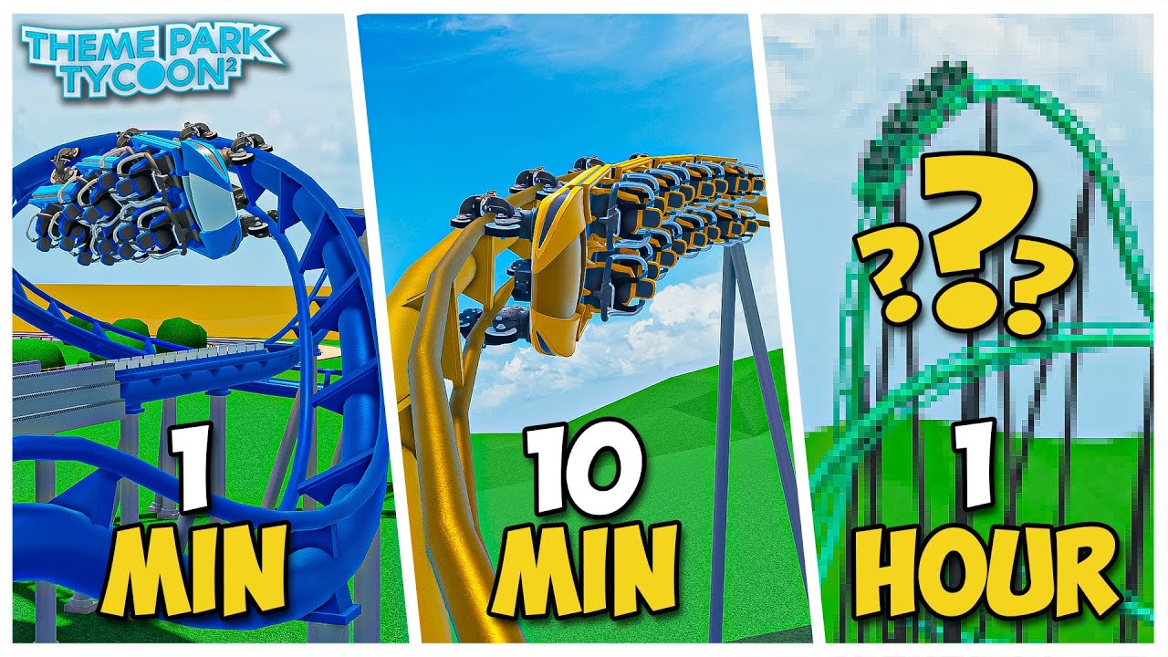 Building The EXTREME LAUNCHED COASTER in 1 MINUTE, 10 MINUTES and 1 ...