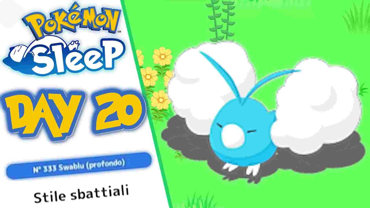 Pokémon Sleep (DAY 20) Flapping Sleep with Swablu (Slumbering) Let's ...