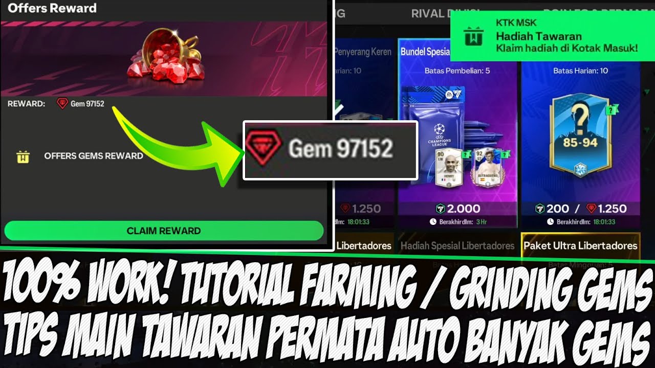 📌100% WORK! TUTORIAL GRINDING PERMATA / GEMS DI TAWARAN PERMATA EA ...