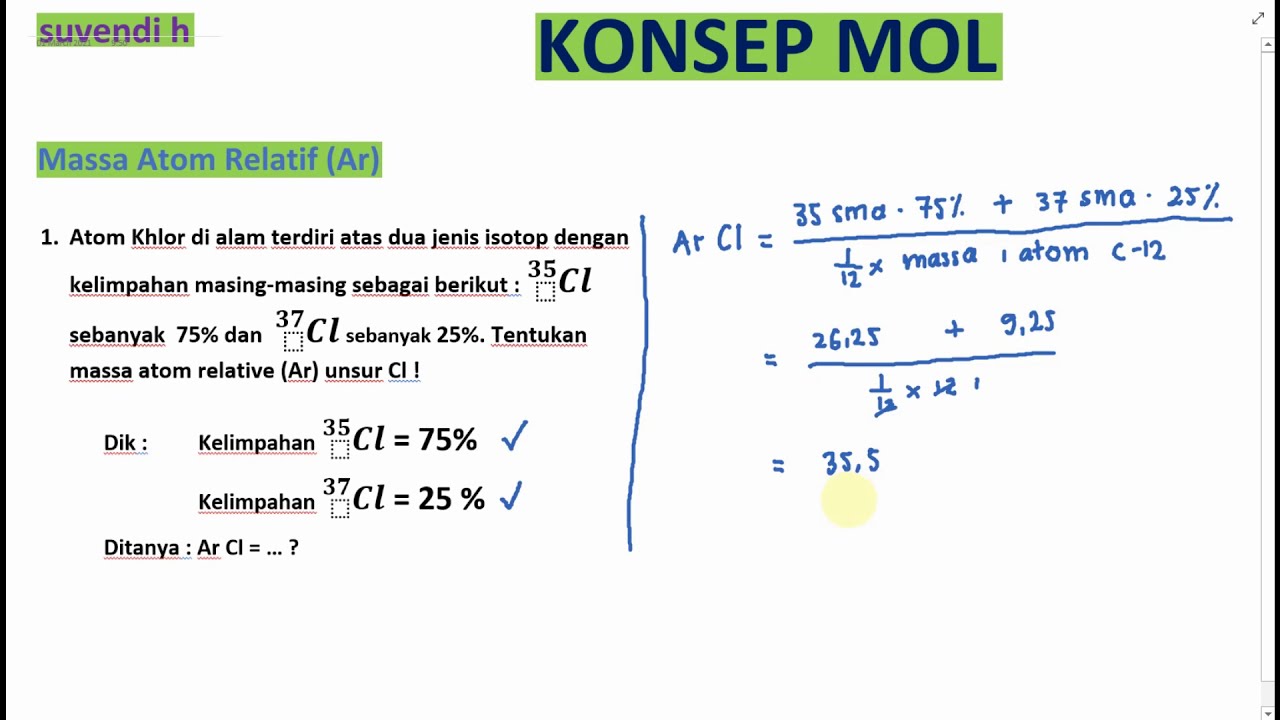 Menghitung Massa Atom Relatif (Ar) - YouTube