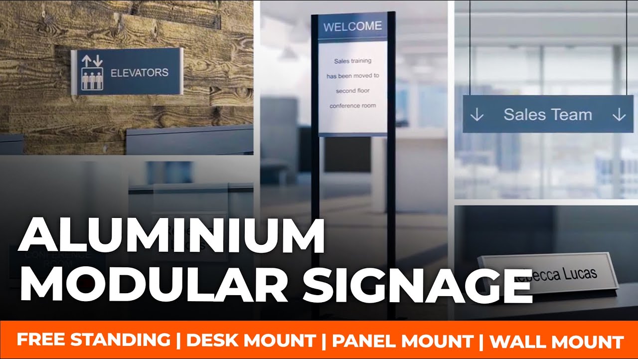 Aluminium Modular Signage | Free Standing | Desk Mount | Panel Mount ...