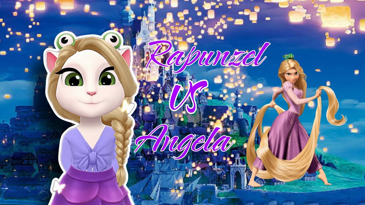 DISNEY PRINCESS Rapunzel Makeup Tutorial with My Talking Angela #mytalkingangela2 #rapunzel # ...