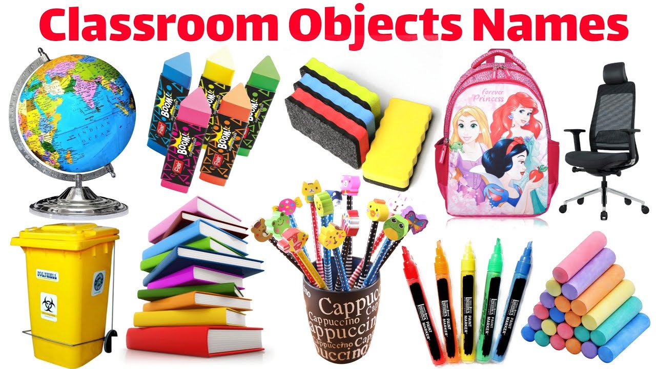 20 Classroom Items Names | Learn Classroom Items in English ...