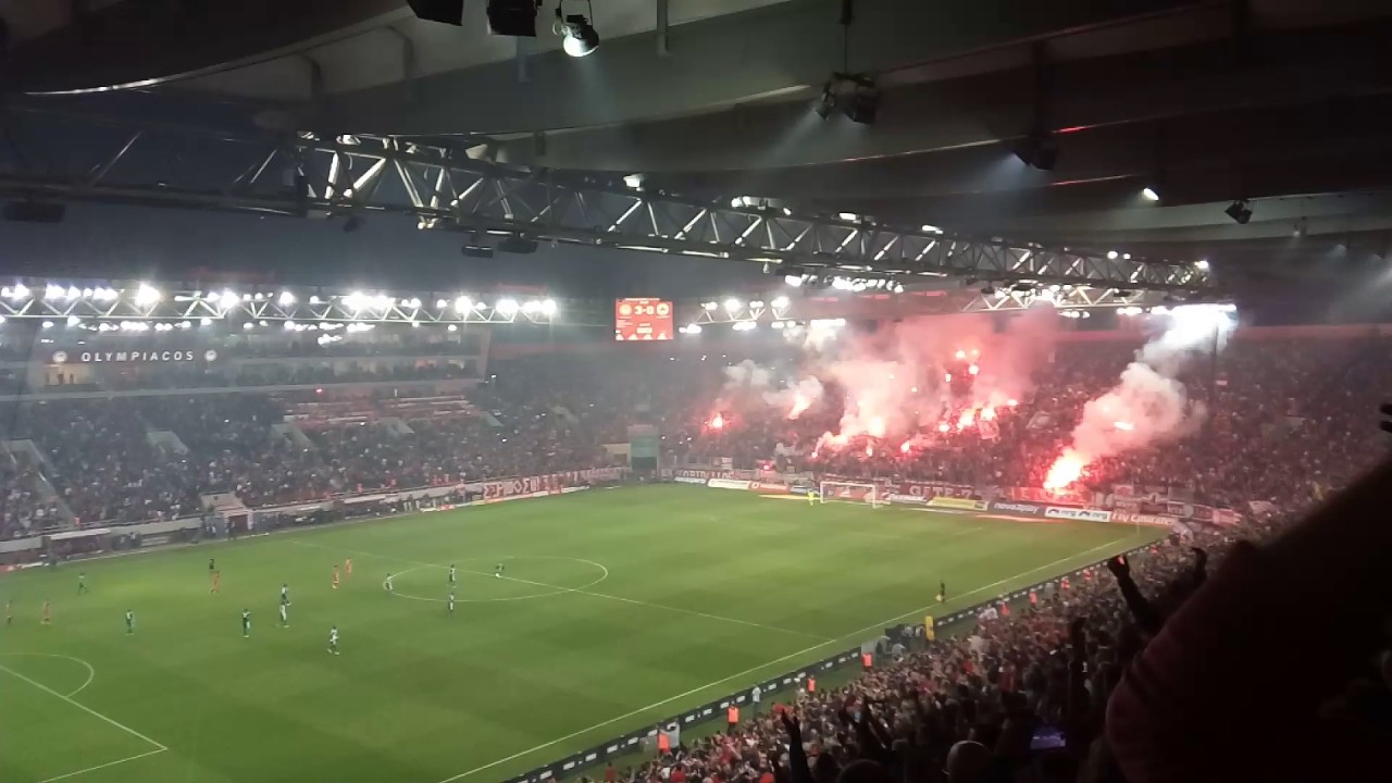 Ολυμπιακος Παο 3-0 2016 κερκίδα στο τρίτο γκολ!! - YouTube