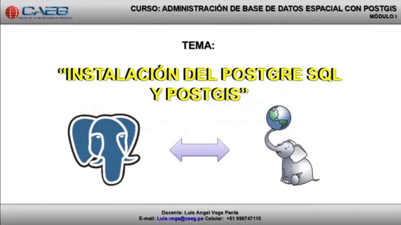Sesión 02: Instalación del PostgreSQL y PostGIS - YouTube