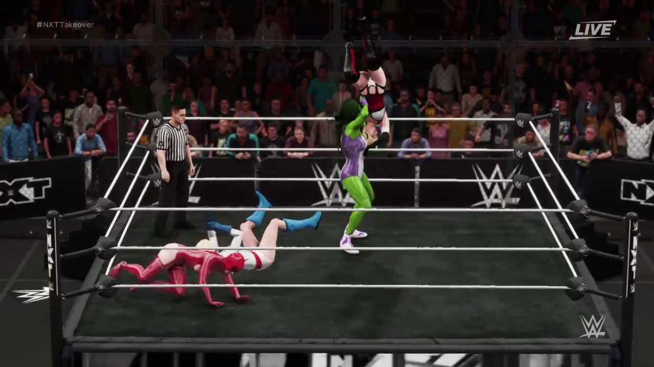 WWE 2K18 She-Hulk and Power Girl vs. Rumble Roses - Hell In A Cell 2 ...