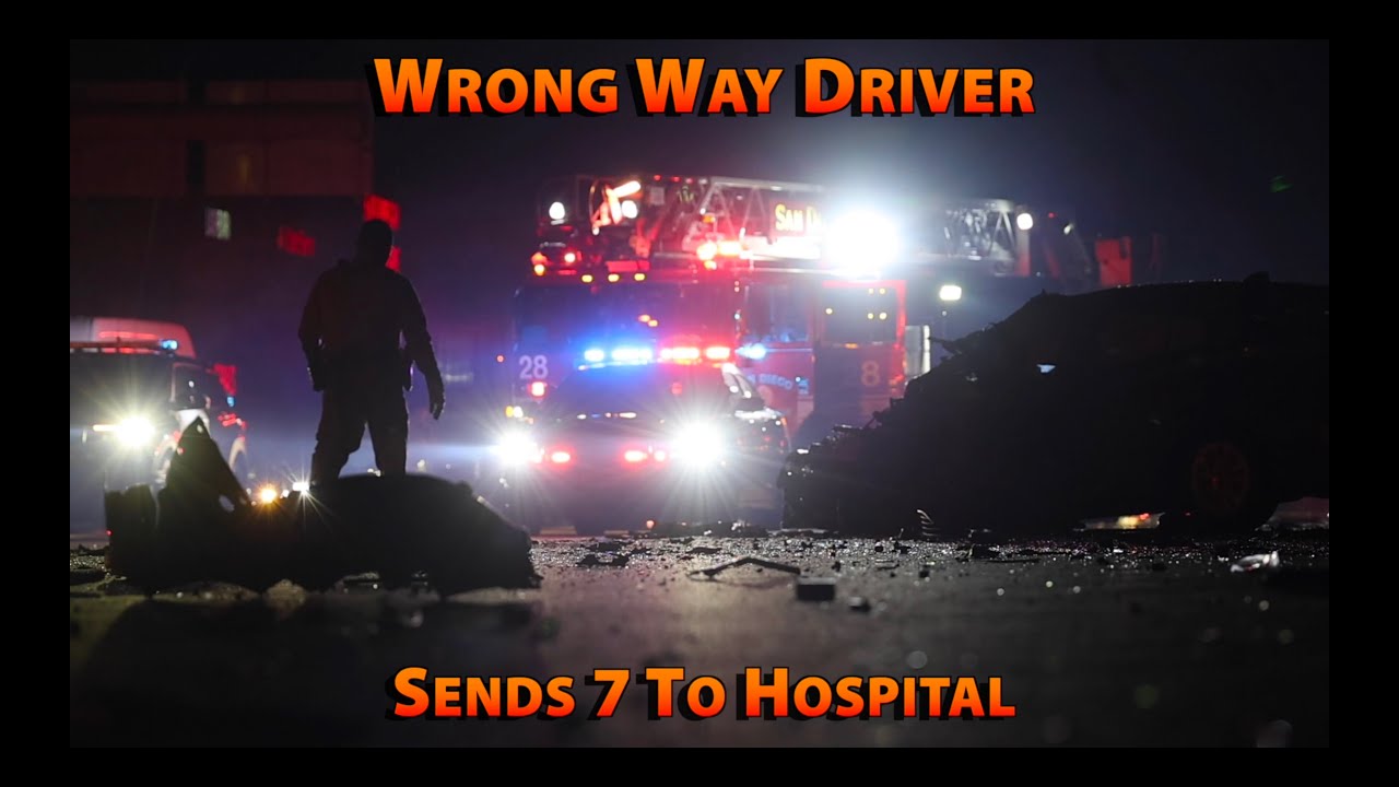 Wrong Way Driver Crash, 163N, 7 Hospitalized - YouTube