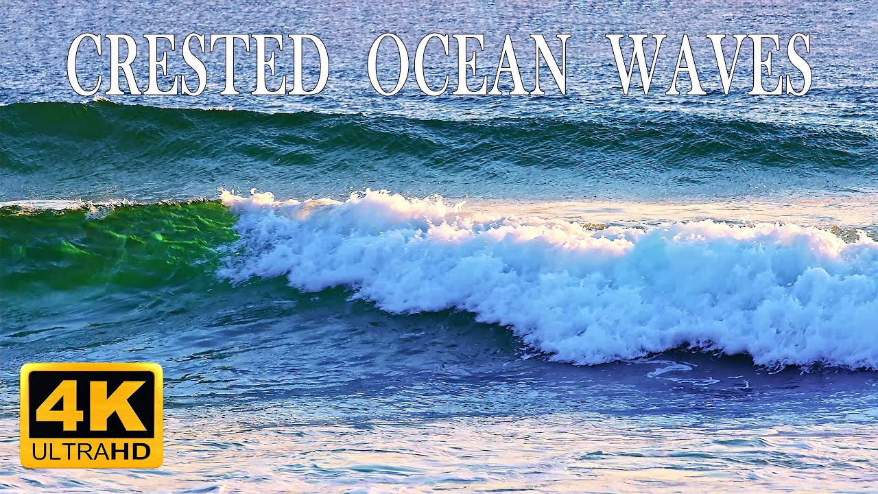 Crested ocean waves at Woolamai Surf Beach, Australia 8 hours in 4K UHD ...
