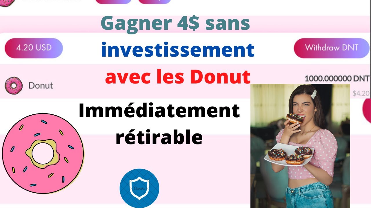 Donut wallet 4$ instantané sans investissement - YouTube
