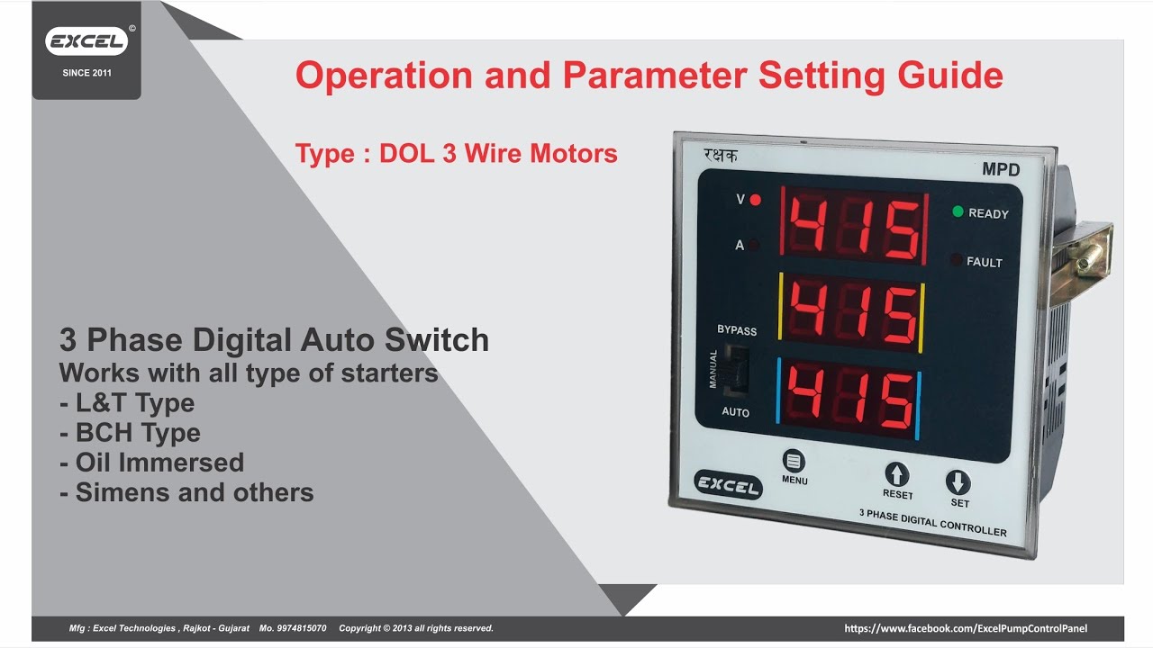 DOL Type Digital Auto Switch Working and Parameter Setting - YouTube