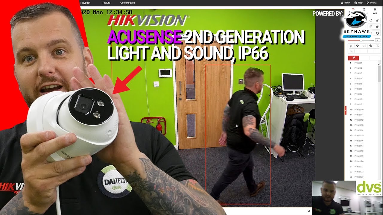 Hikvision 2nd Generation Acusense Light & Sound Turret Camera - YouTube
