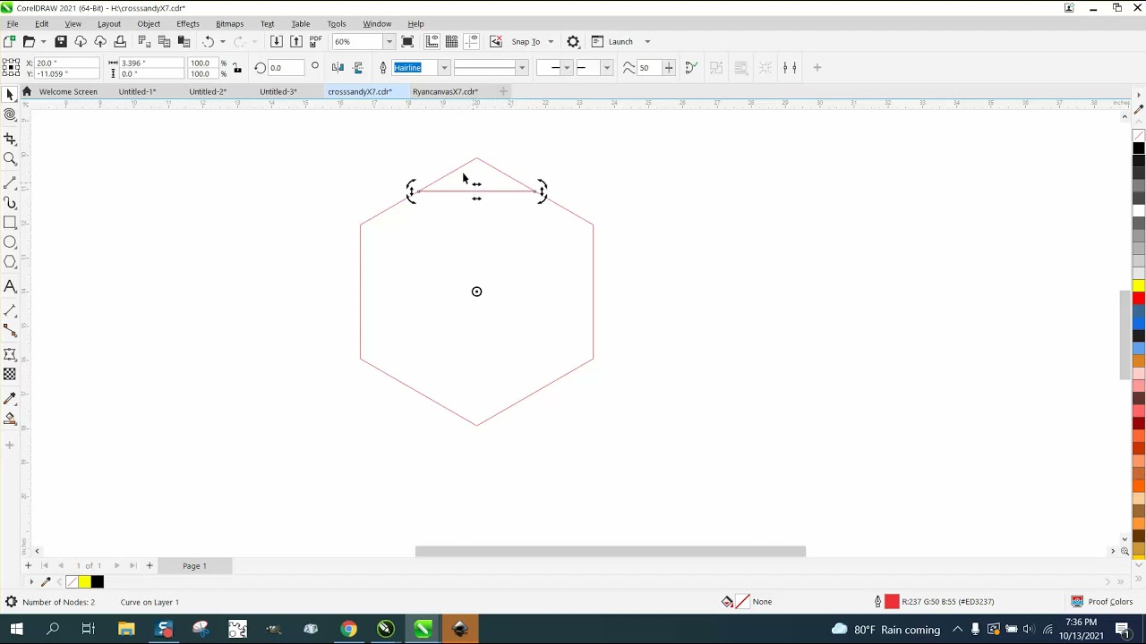 Corel Draw Tips & Tricks 6 Sided Polygon inside a 6 sided Polygon and ...