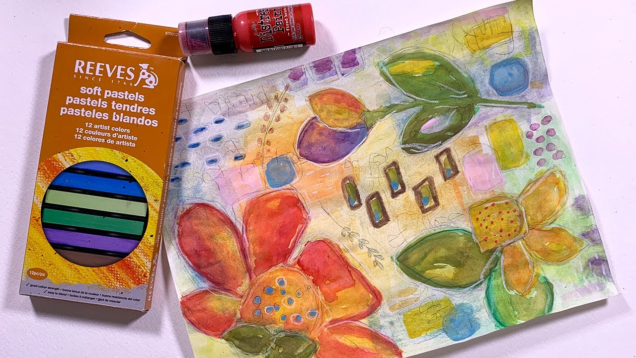 Soft Pastels & Distress Paint Painty Paper - YouTube