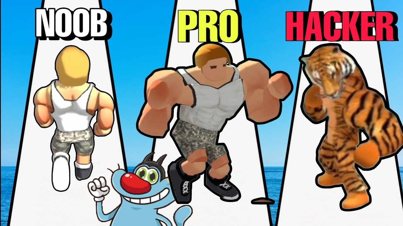 Strong man game with oggy and jack noob vs pro vs hacker - YouTube
