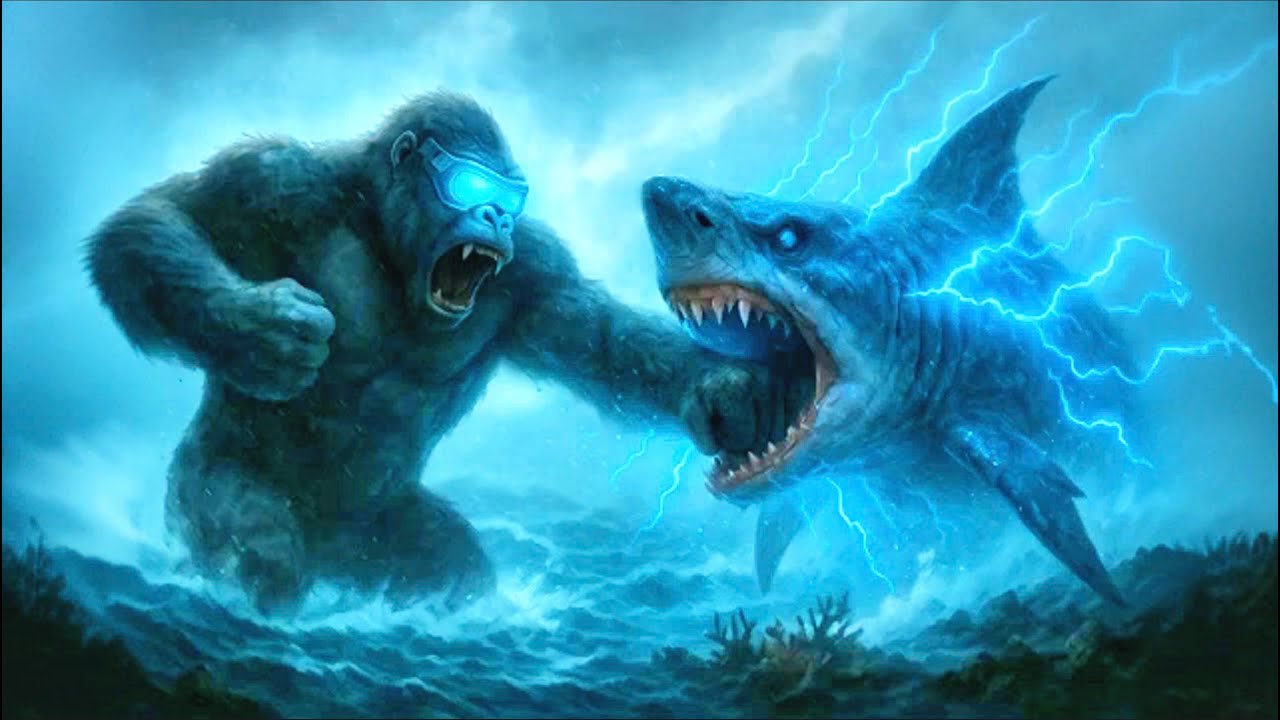 KONG VS SHOCKRA – Electromagnetic Shark: Skull Island - YouTube