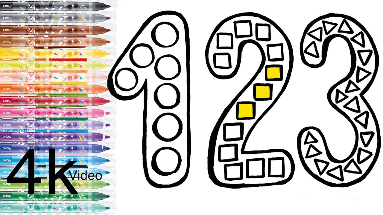 How to Draw Basic Numbers For Children [4k video] - YouTube