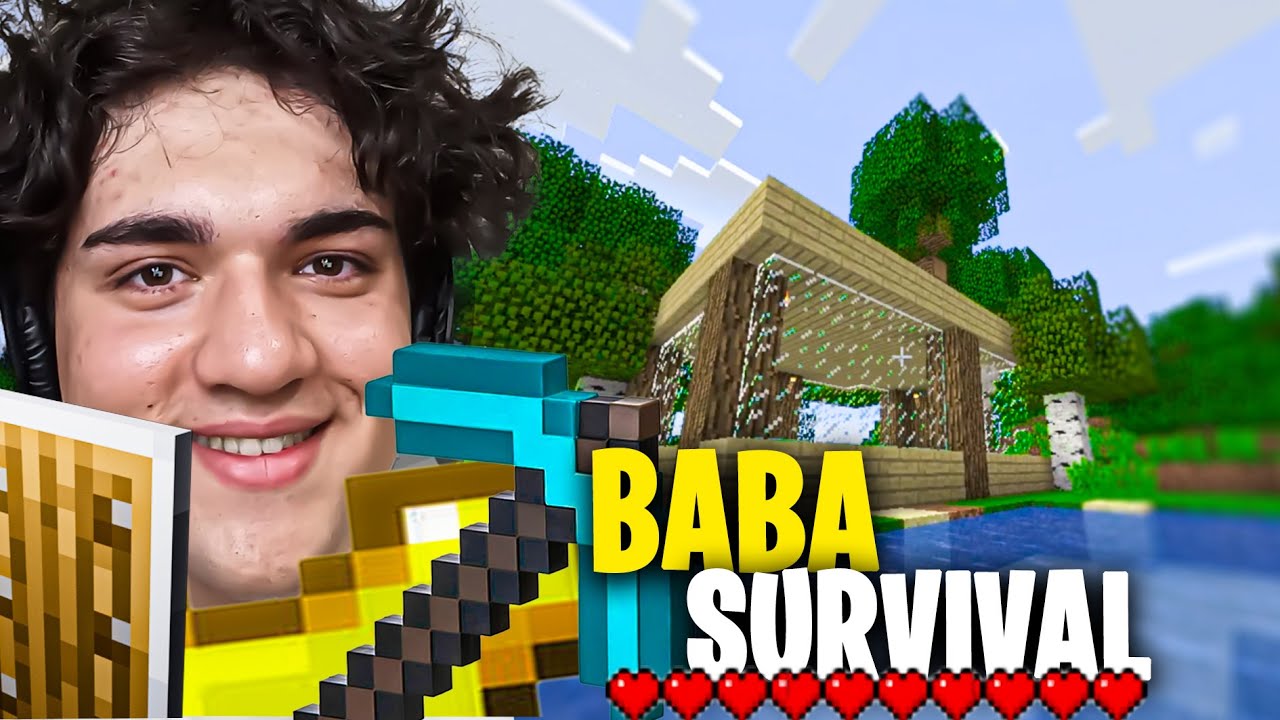 Baba İlk Geceyi Atlattı! Kötü Evime Aşığım 😍 (Minecraft Survival #1 ...