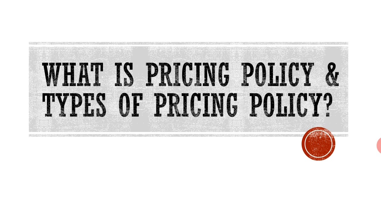 Types of Pricing policies - YouTube